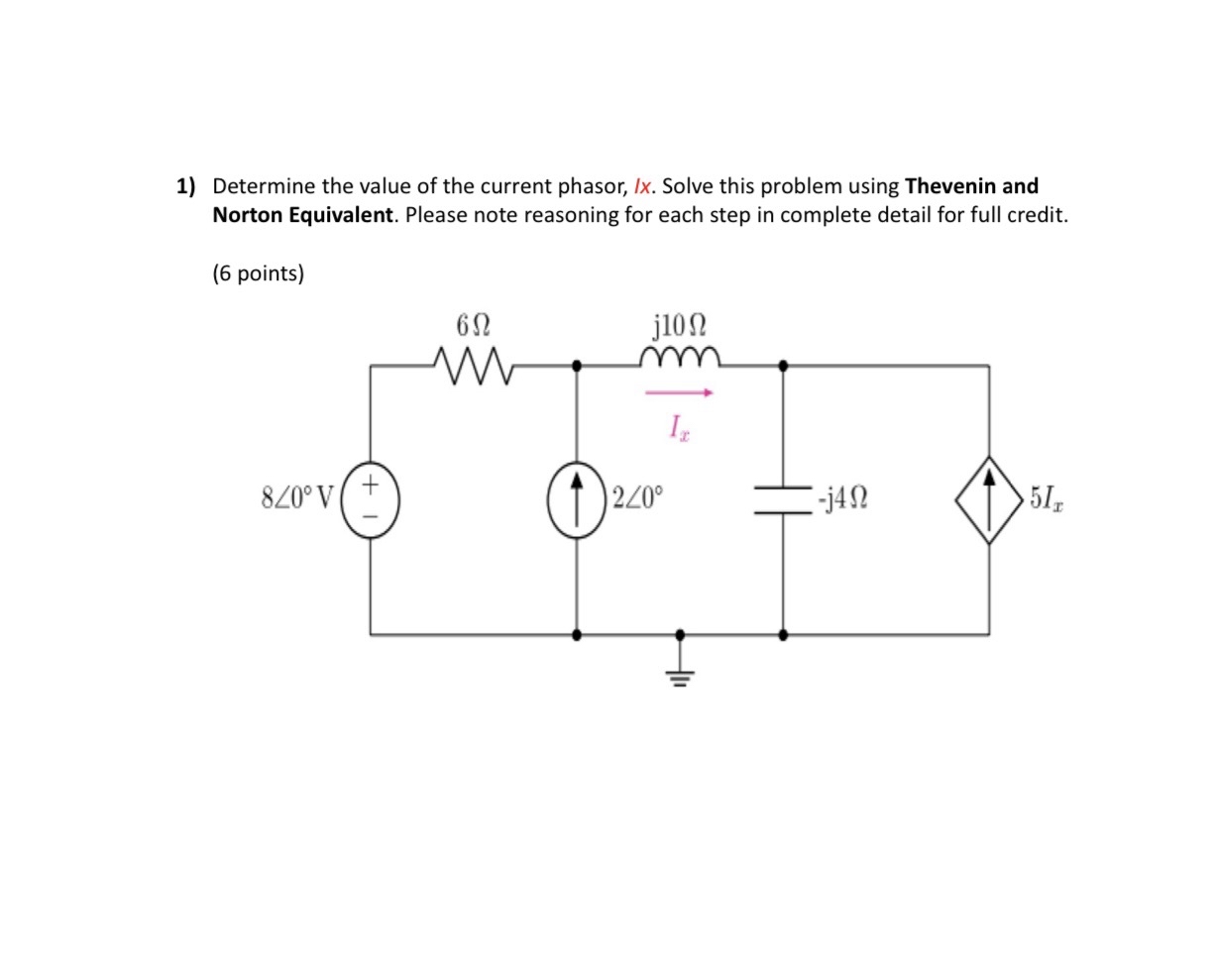 Solved Determine the value of the current phasor, Ix. ﻿Solve | Chegg.com