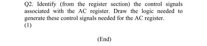 Solved Q2. Identify (from the register section) the control | Chegg.com