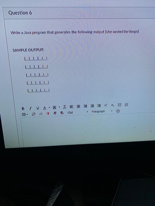 Solved Question 6 Write a Java program that generates the | Chegg.com