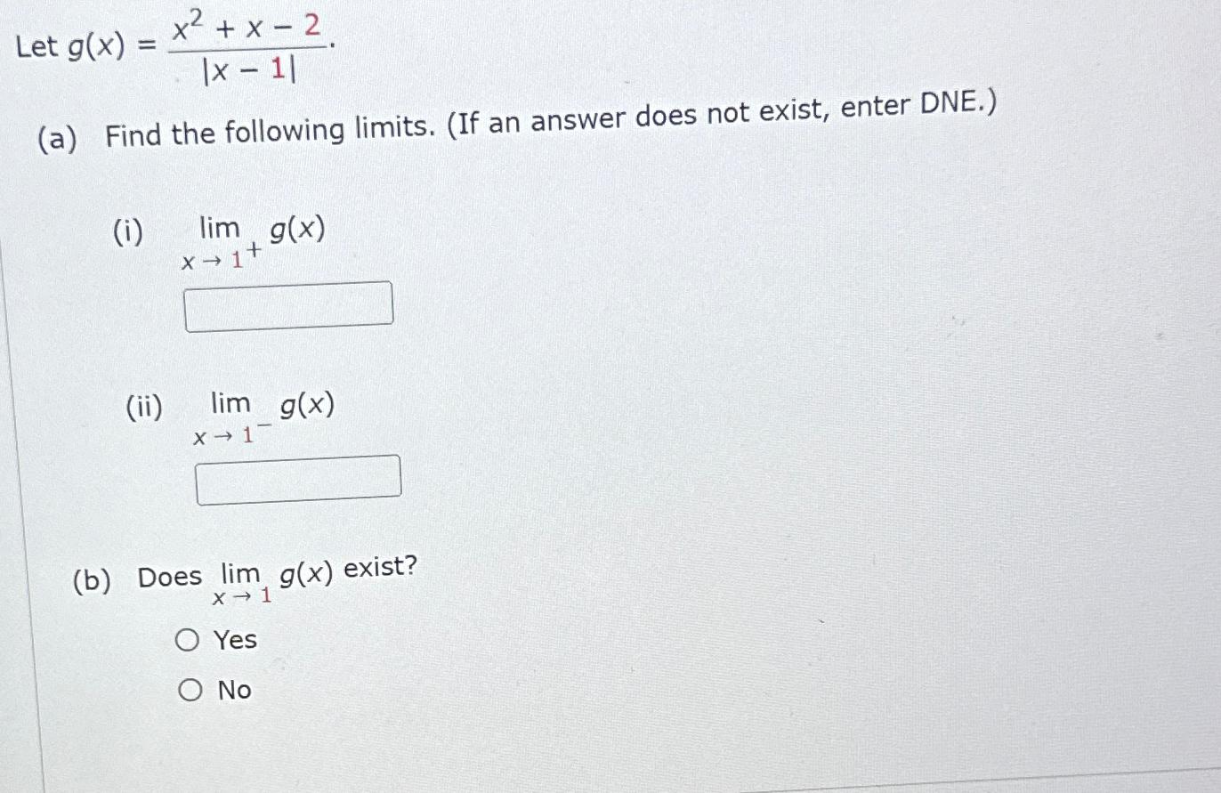 Solved Let g(x)=x2+x-2|x-1|(a) ﻿Find the following | Chegg.com