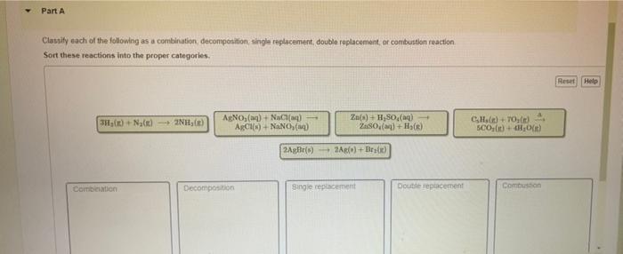 Solved Part A Classify each of the following as a | Chegg.com