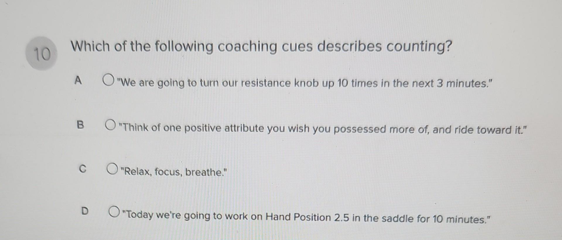 Which of the following coaching cues describes | Chegg.com