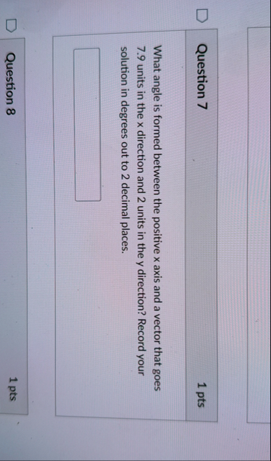 Solved Question 71 ﻿ptsWhat angle is formed between the | Chegg.com
