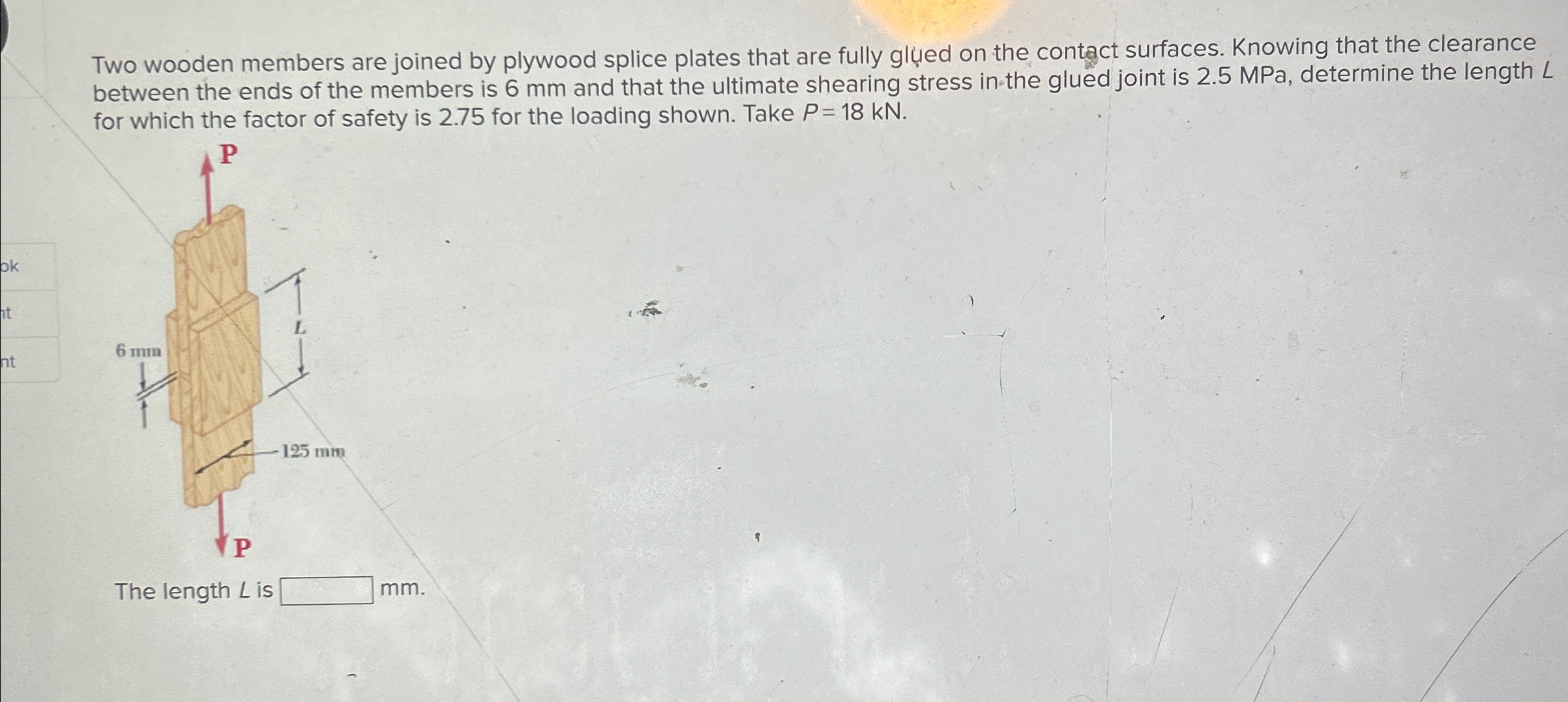 Solved Two wooden members are joined by plywood splice | Chegg.com