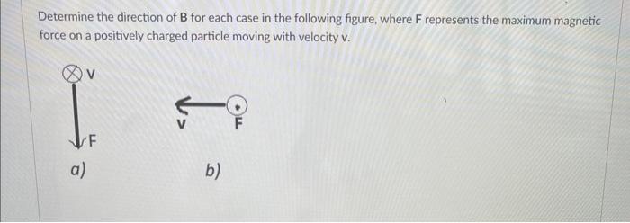 Solved Determine the direction of B for each case in the | Chegg.com