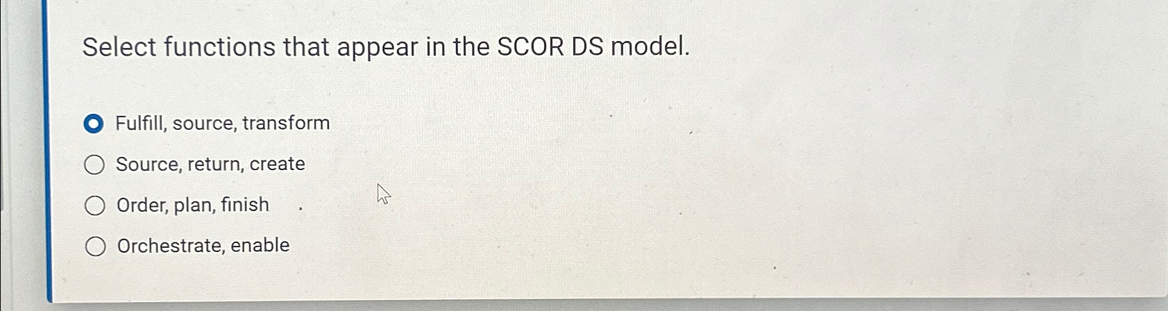 Solved Select functions that appear in the SCOR DS | Chegg.com