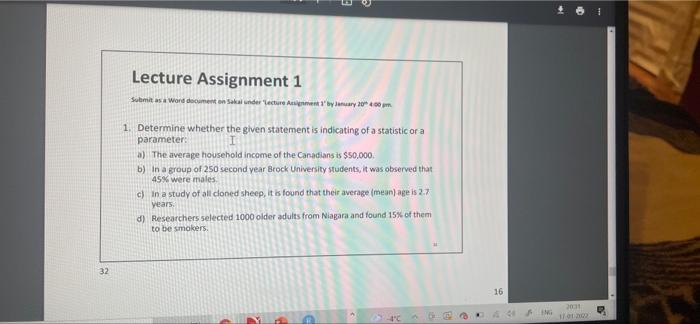 Solved Lecture Assignment 1 Submit Word documenton | Chegg.com