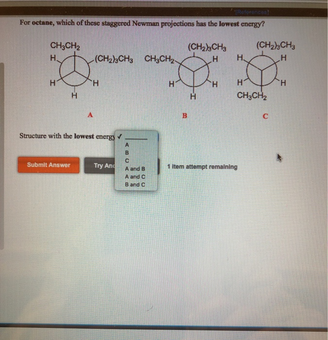 Solved "TReferences For octane, which of these staggered | Chegg.com