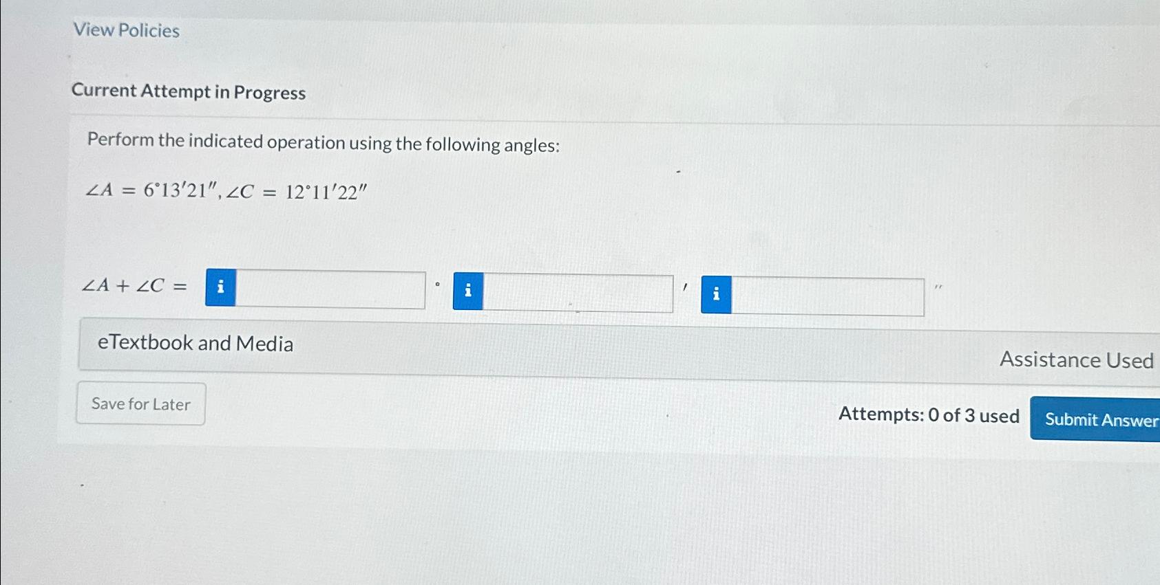 Solved View PoliciesCurrent Attempt in ProgressPerform the | Chegg.com
