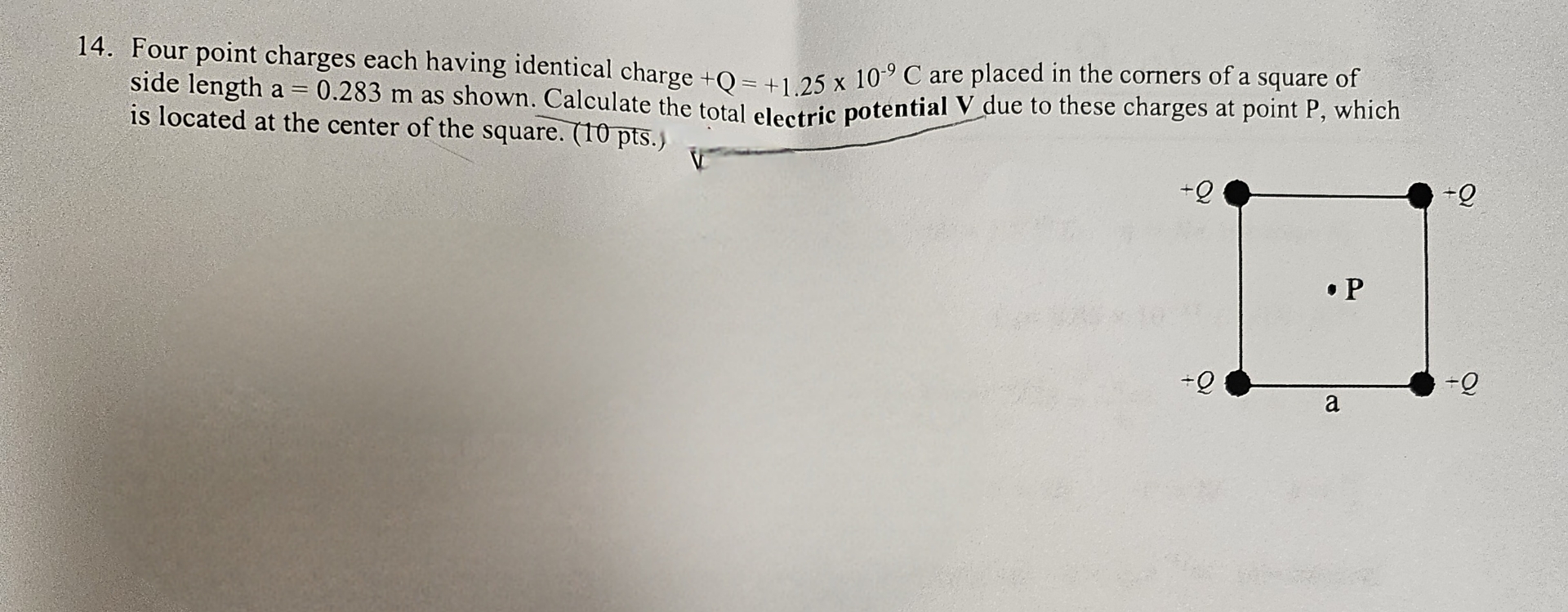 Solved Four point charges each having identical | Chegg.com