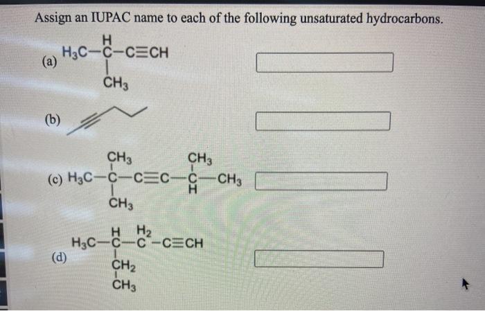 Solved Assign an IUPAC name to each of the following | Chegg.com