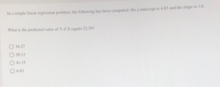 Solved In a simple linear regression problem, the following | Chegg.com