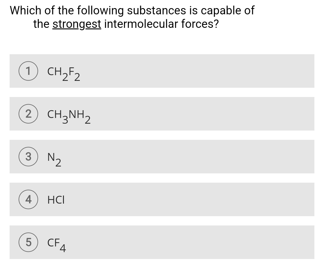 Which of the following substances is capable of the | Chegg.com