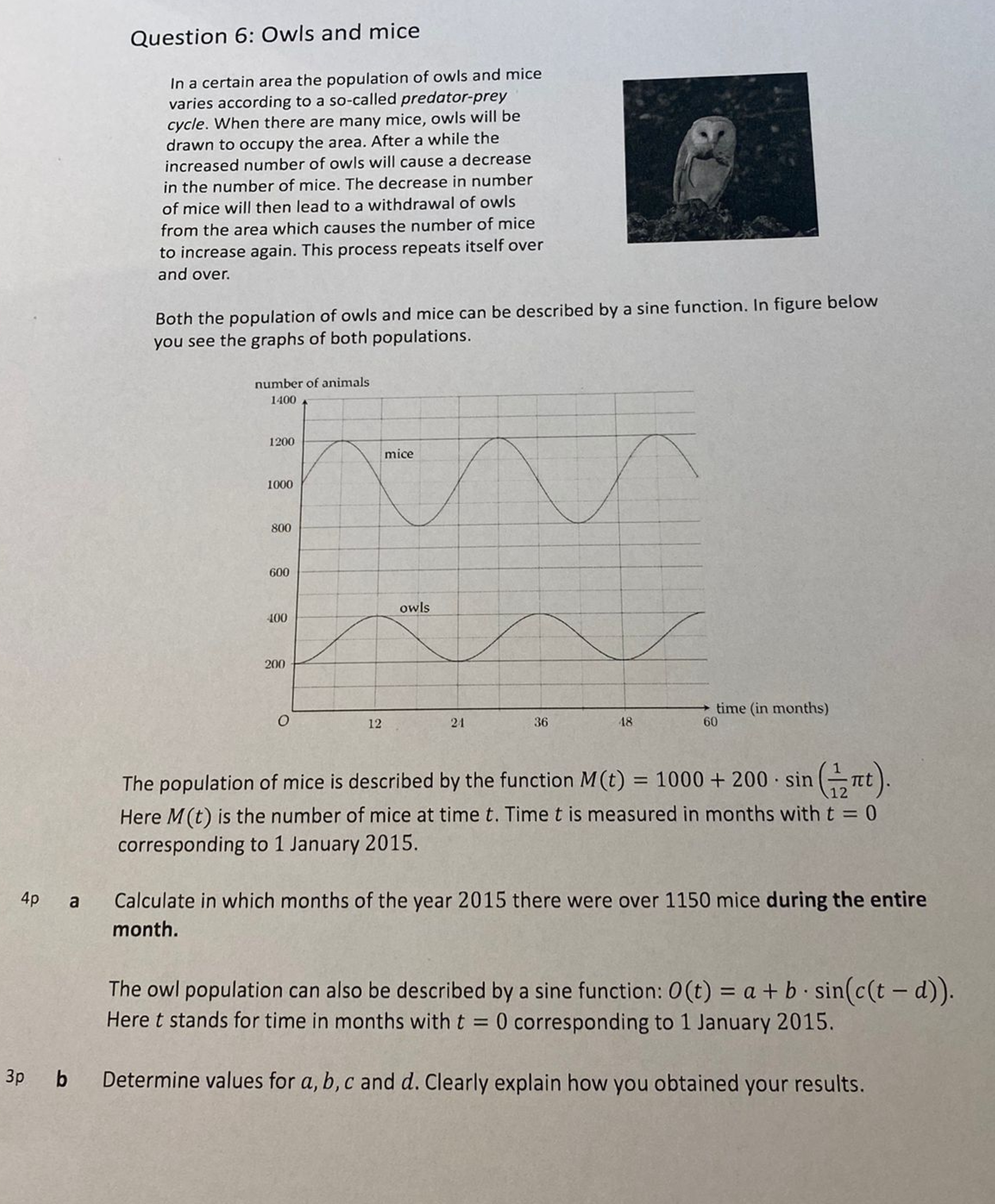 Solved In a certain area the population of owls and | Chegg.com