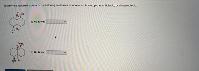 Solved Identify the indicated protons in the following | Chegg.com