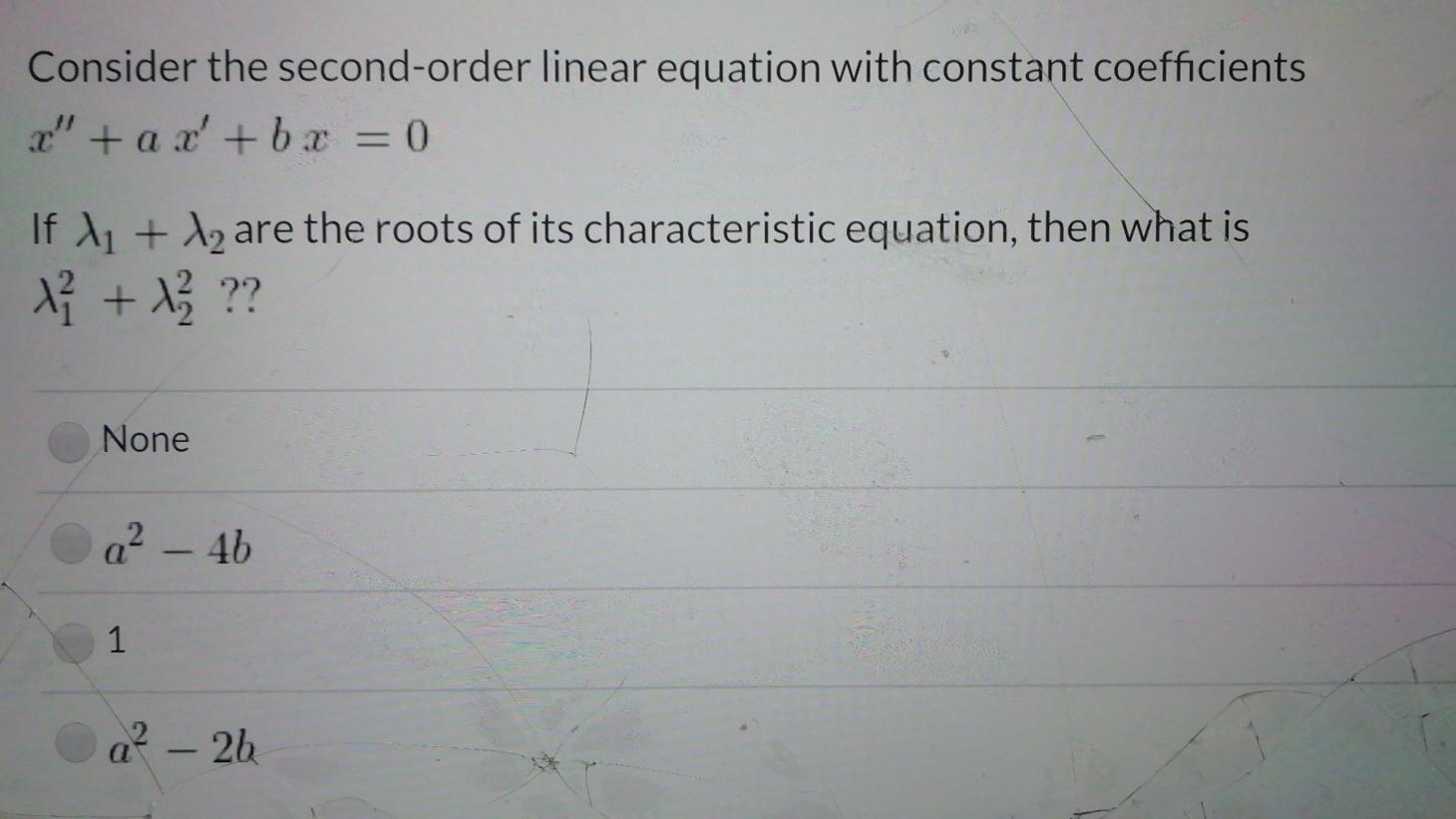 Solved Consider the second-order linear equation with | Chegg.com