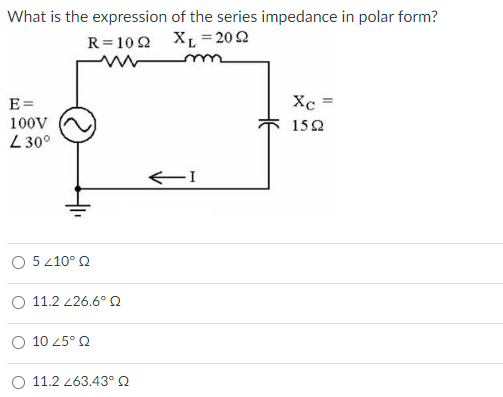 Solved What is the expression of the series impedance in | Chegg.com