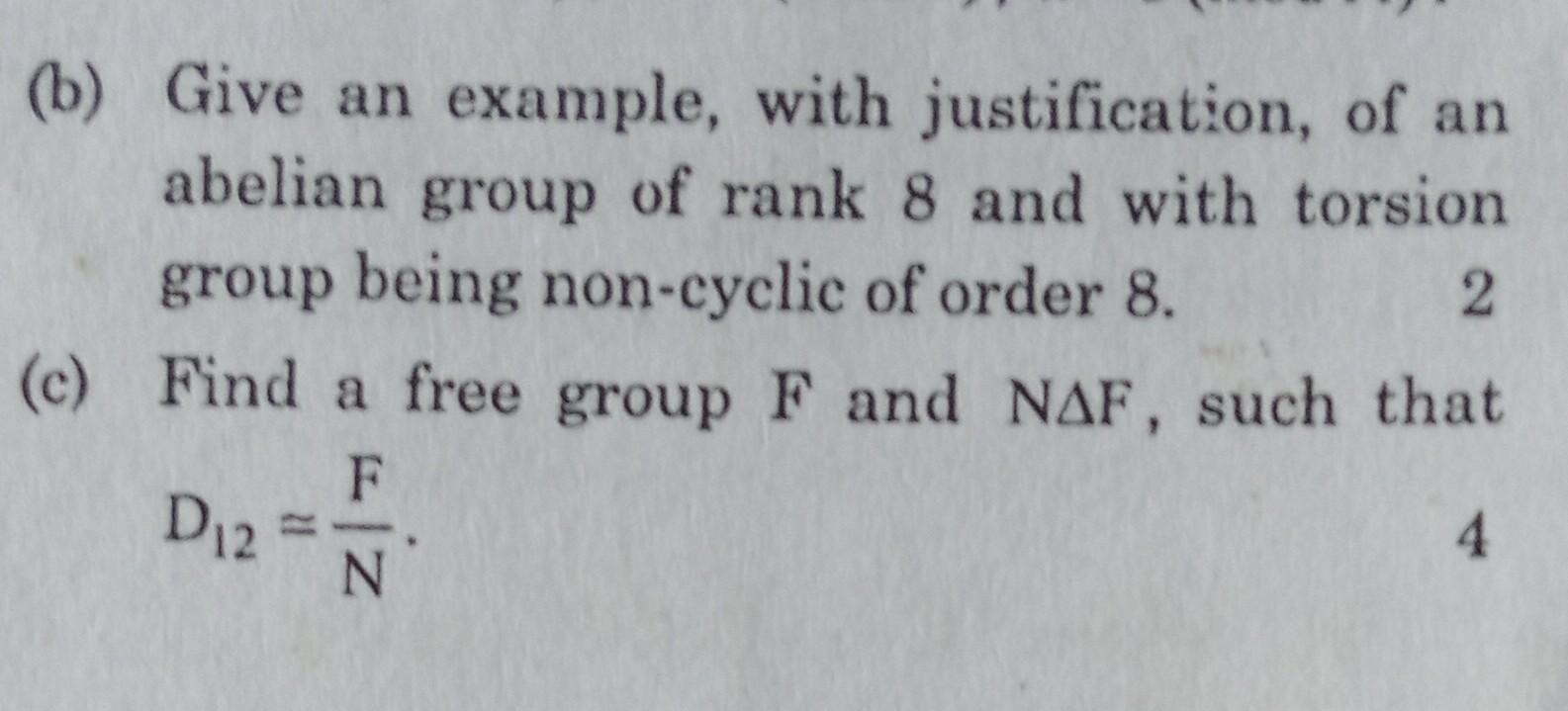 Solved (b) Give an example, with justification, of an | Chegg.com