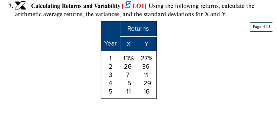 Solved Calculating Returns and Variability [ ﻿LO1] ﻿Using | Chegg.com