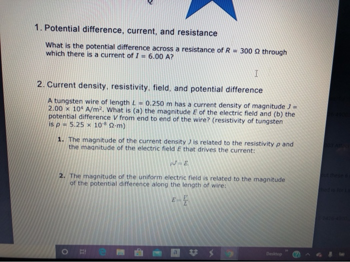 Solved 1. Potential difference, current, and resistance What | Chegg.com