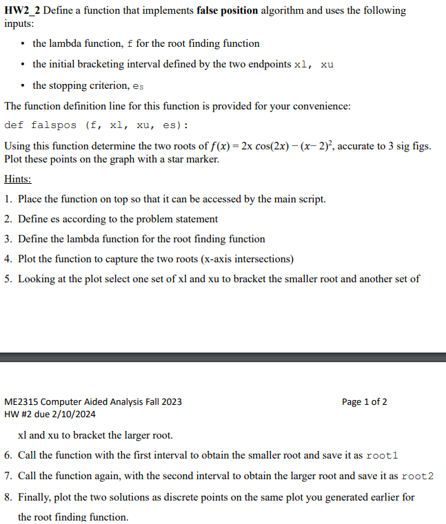 HW2_2 ﻿Define a function that implements false | Chegg.com