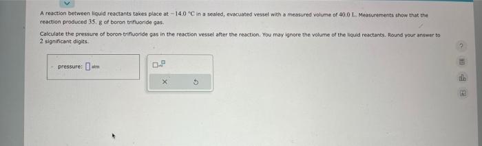 Solved A reaction between liquid reactants takes place at | Chegg.com