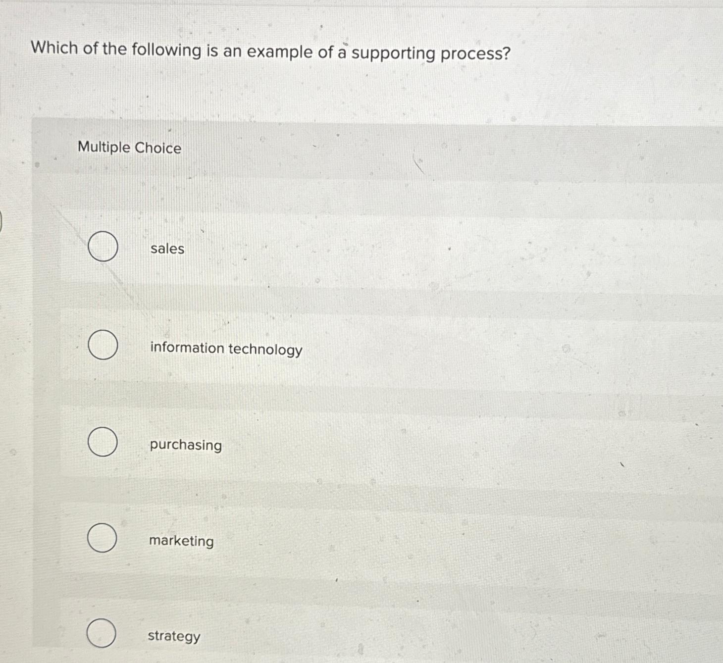 Solved Which of the following is an example of a supporting | Chegg.com