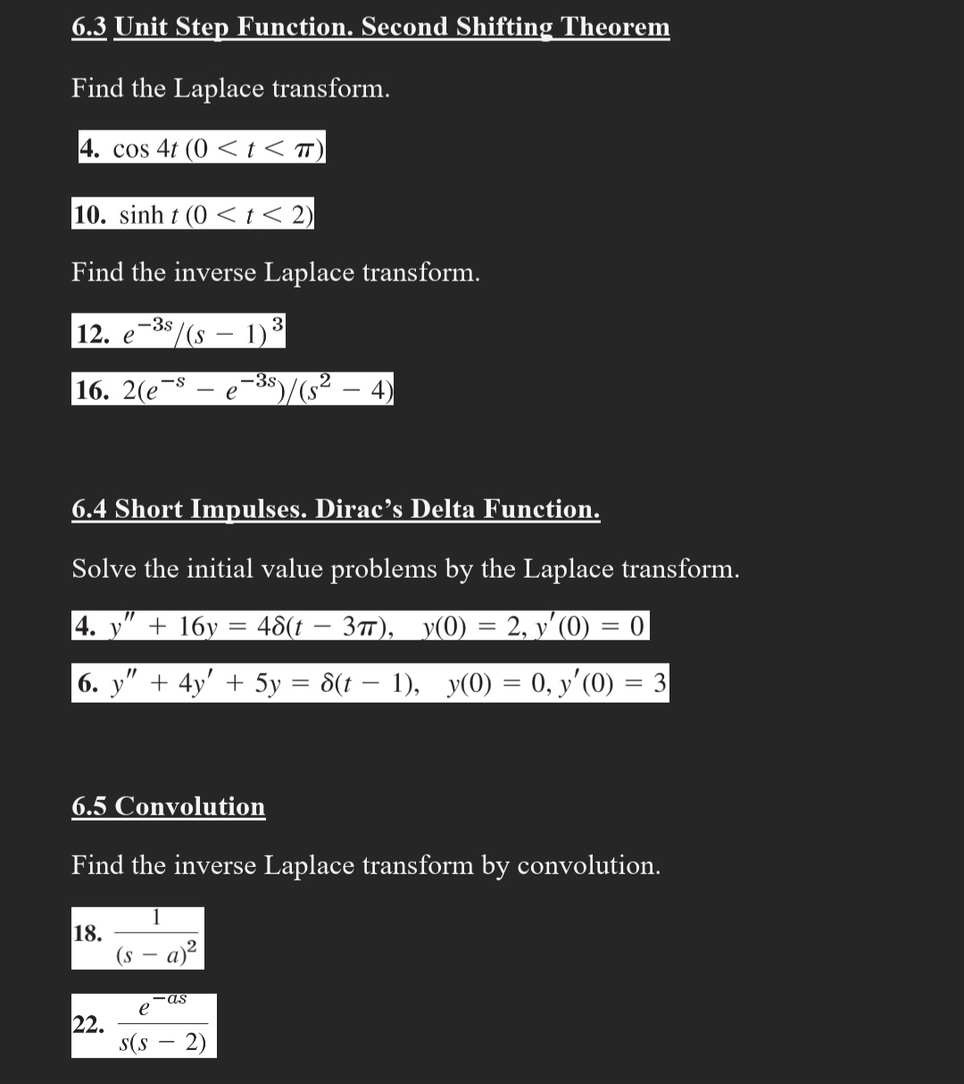 Find the Laplace | Chegg.com