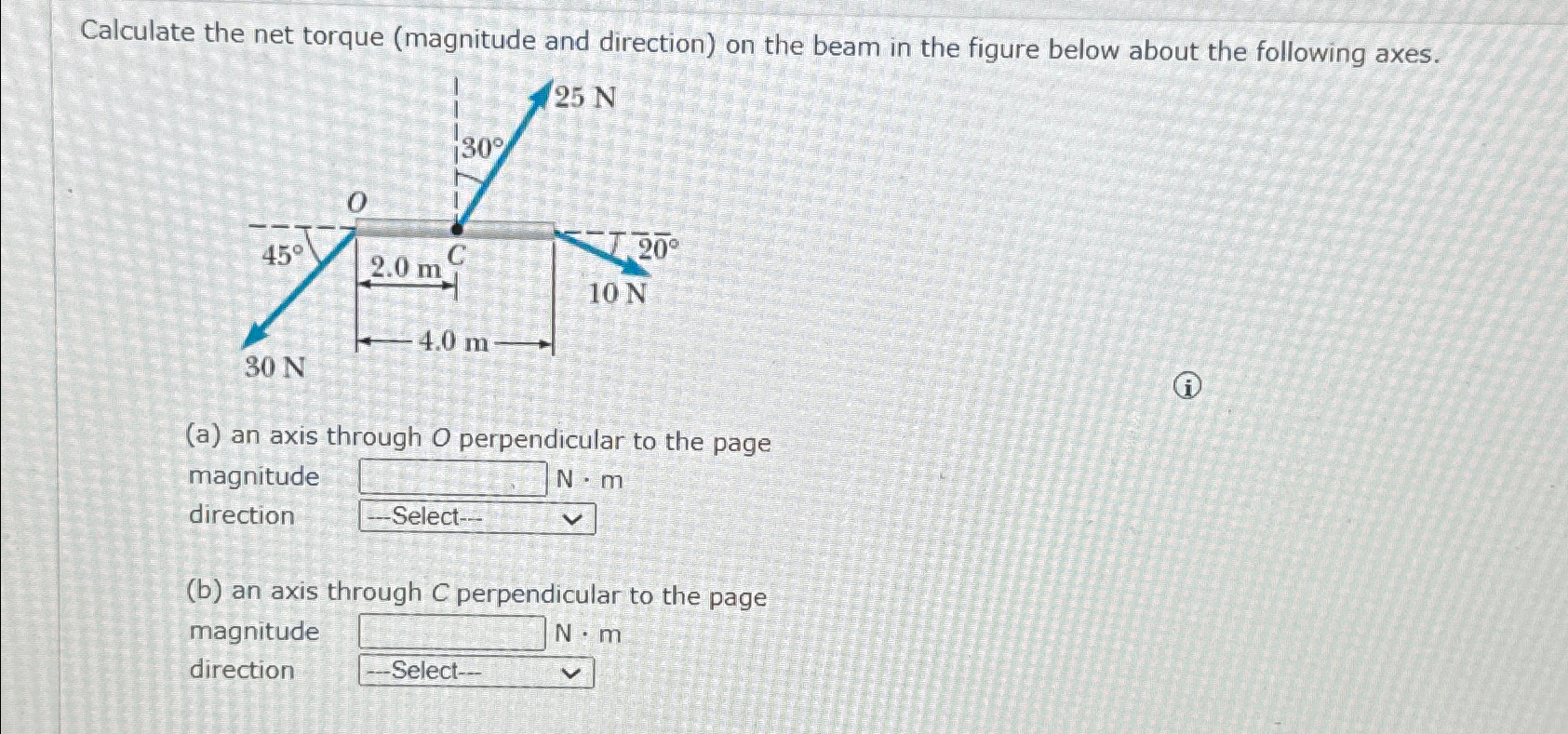 Solved Calculate the net torque (magnitude and direction) | Chegg.com
