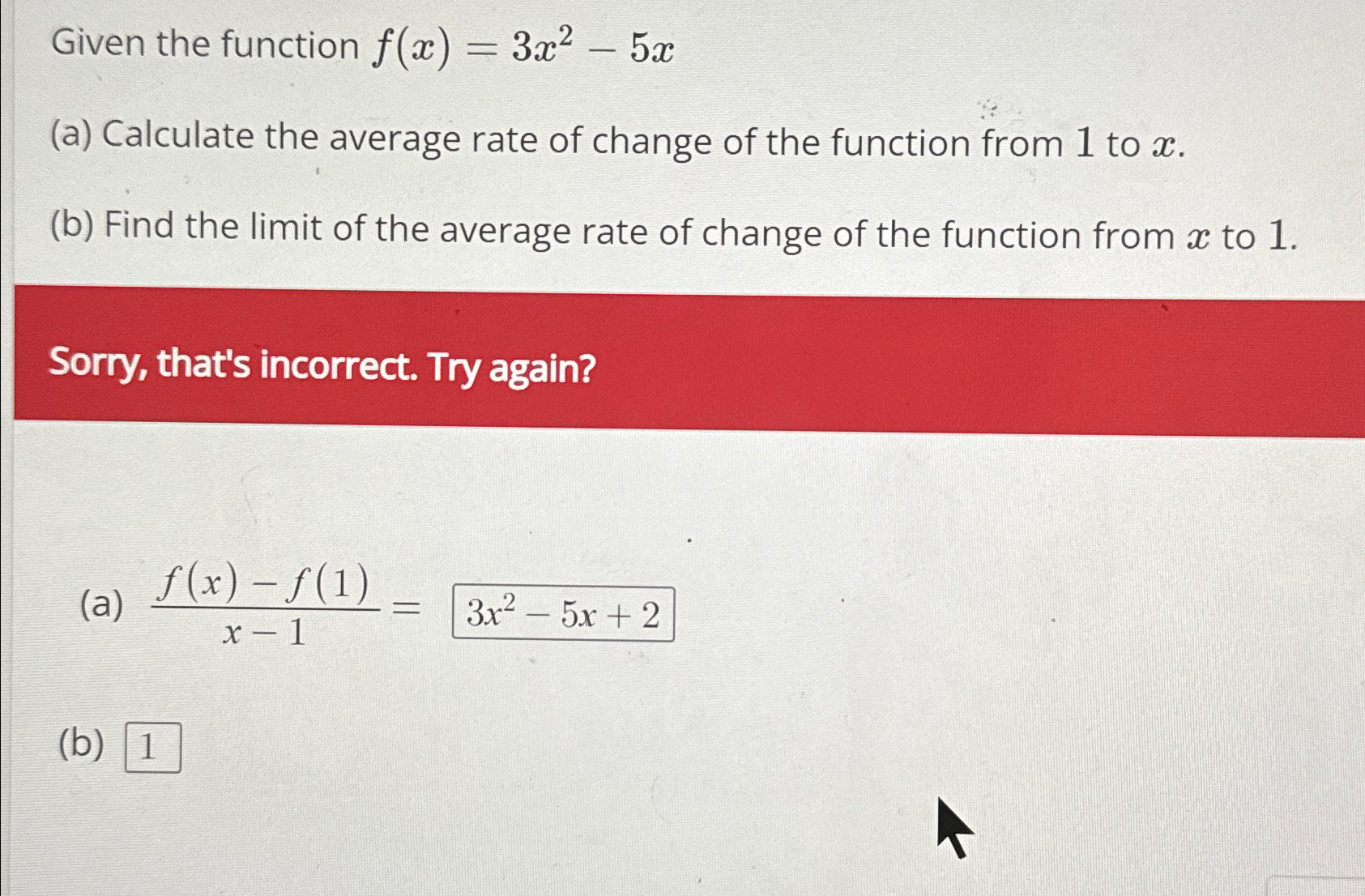 Solved Given The Function F X 3x2 5x A ﻿calculate The
