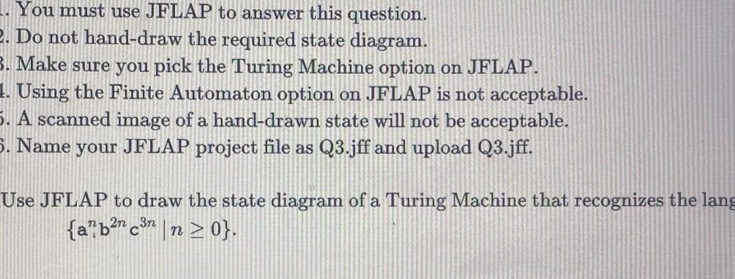 Solved 1. You must use JFLAP to answer this question. 2. Do | Chegg.com