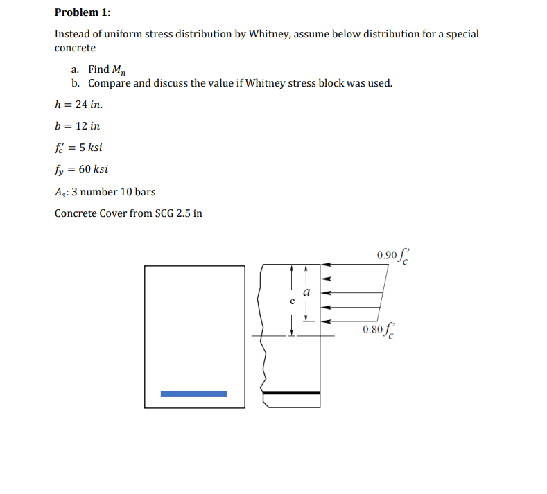 Solved Problem 1:Instead of uniform stress distribution by | Chegg.com