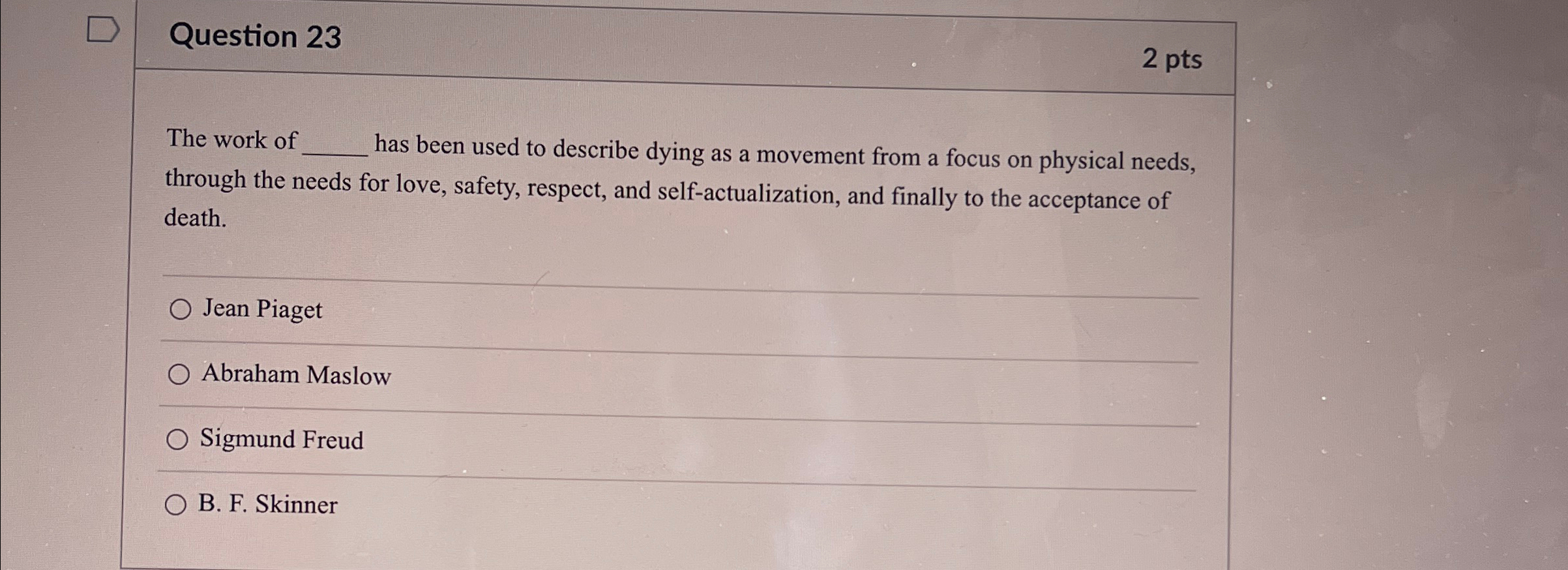 Solved Question 232 ﻿ptsThe work of ﻿has been used to | Chegg.com