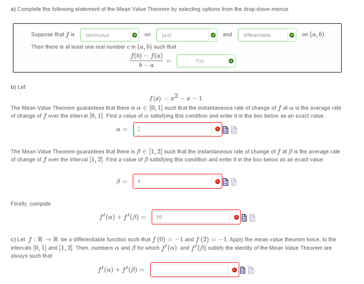 Solved a) ﻿Complete the following statement of the Mean | Chegg.com