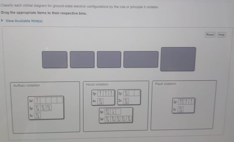 Solved Classify Each Orbital Diagram For Ground State