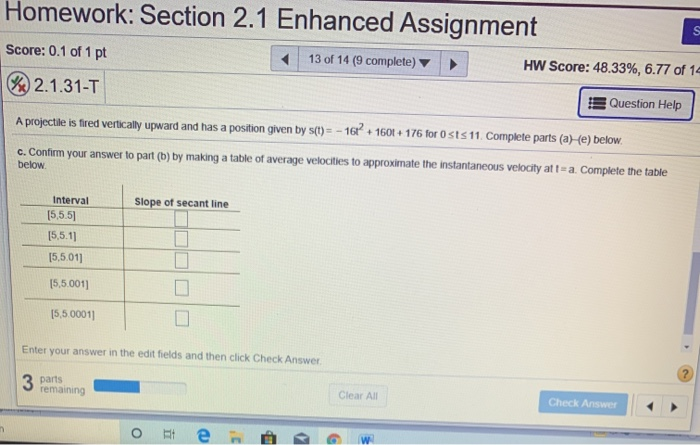 Solved Homework Section 2 1 Enhanced Assignment Score 0 1