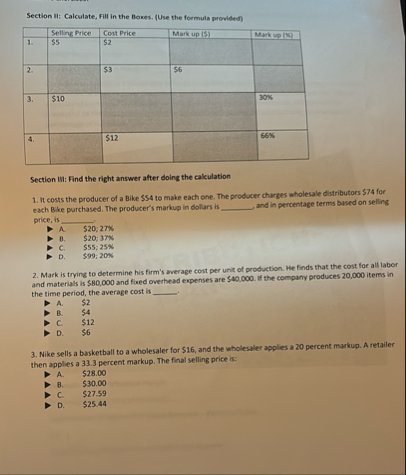 Solved Section II: Calculate, Fill in the Bones. (Use the | Chegg.com