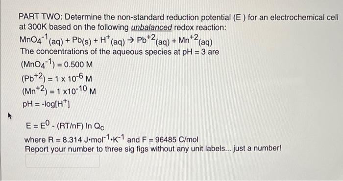 Solved Standard Reduction Potentials In Aqueous Solutions At