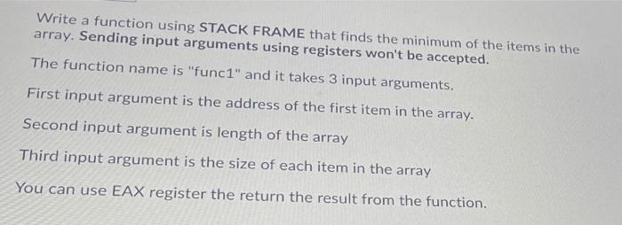 Solved Write a function using STACK FRAME that finds the | Chegg.com