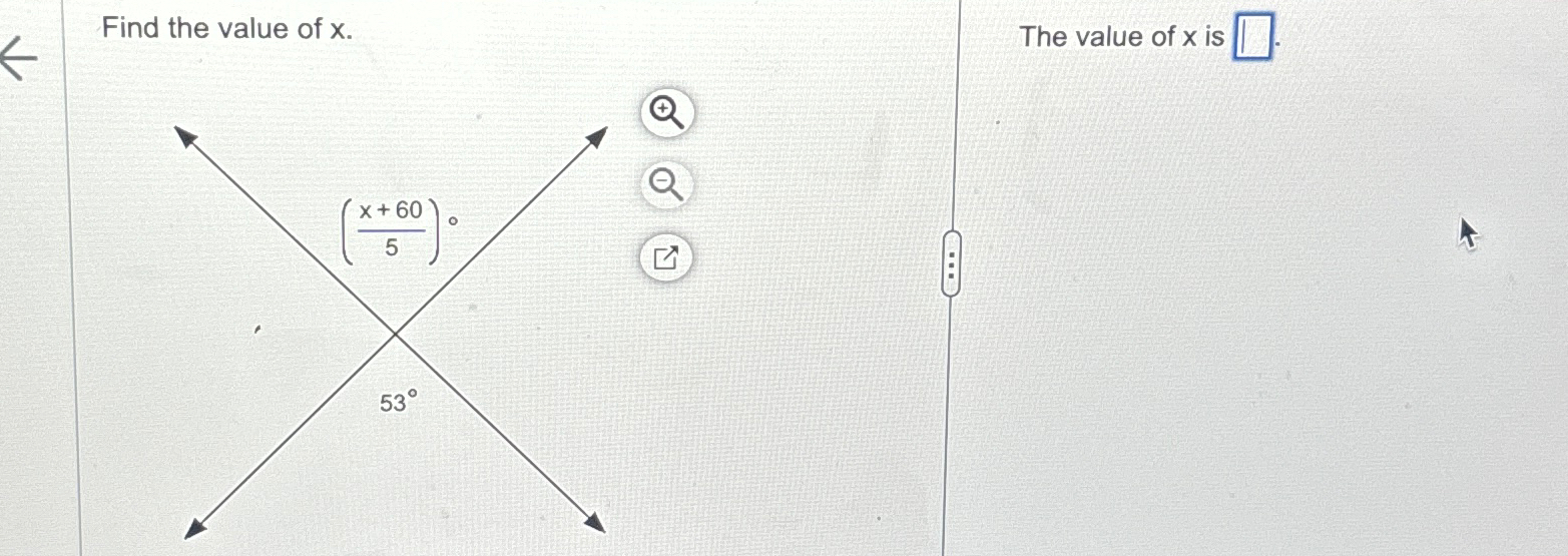Solved Find the value of x.The value of x ﻿is | Chegg.com