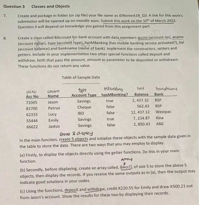 Solved 7. Create and package in folder (or zip file) your | Chegg.com