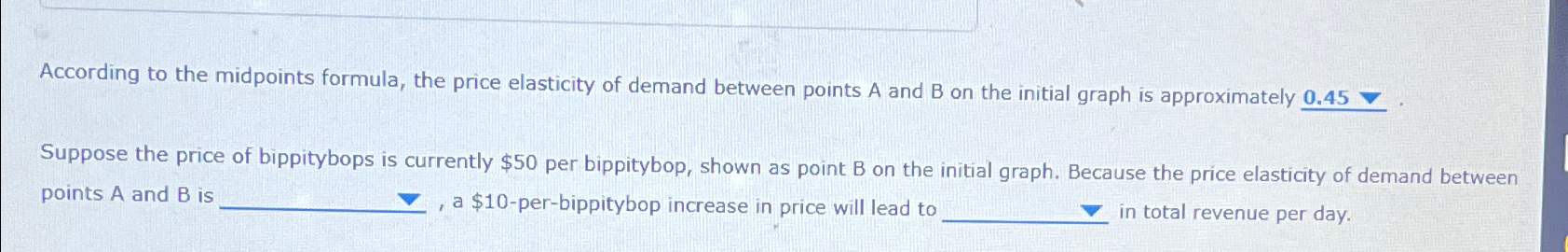 Solved According to the midpoints formula, the price | Chegg.com