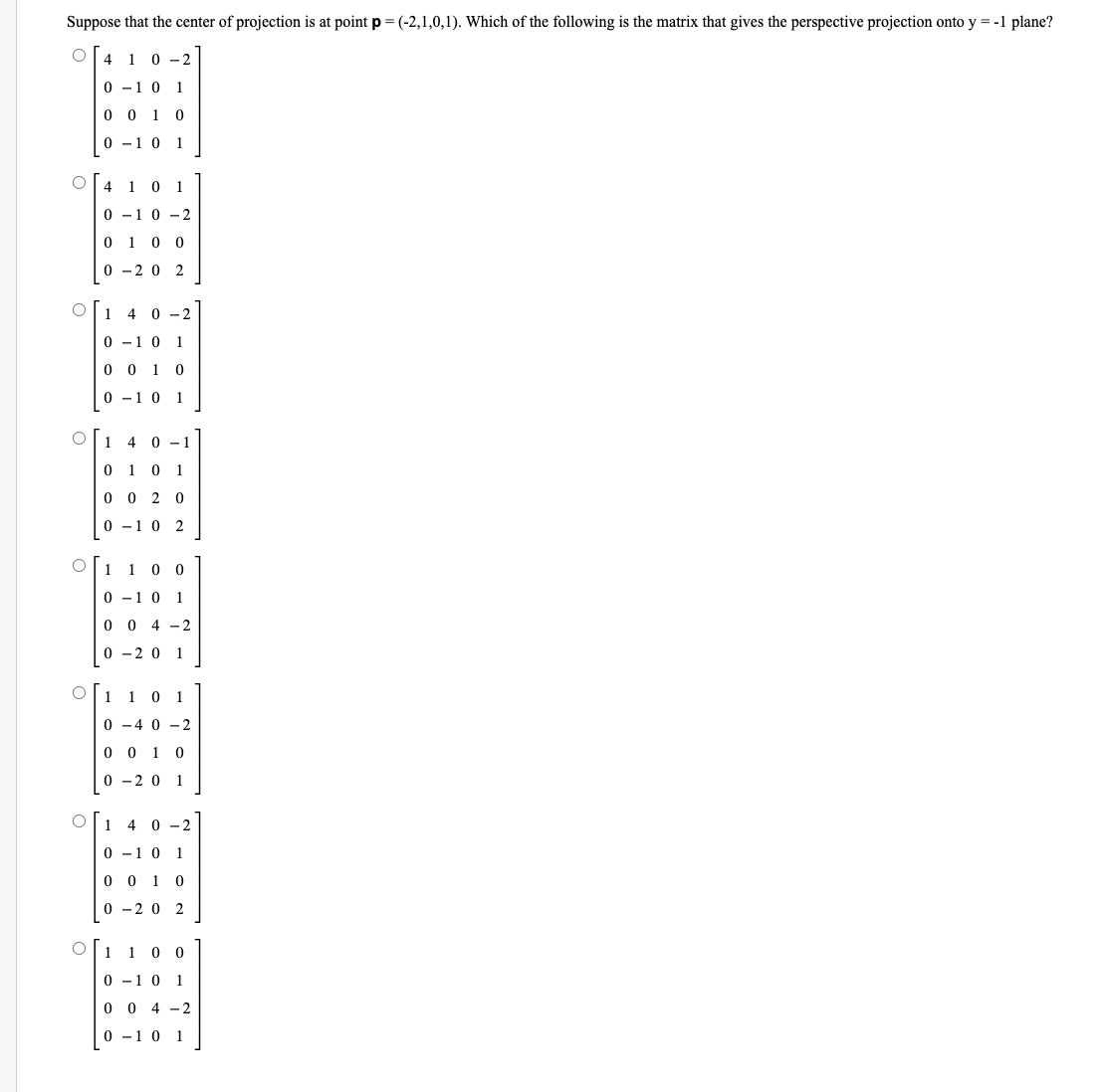Solved Suppose that the center of projection is at point | Chegg.com