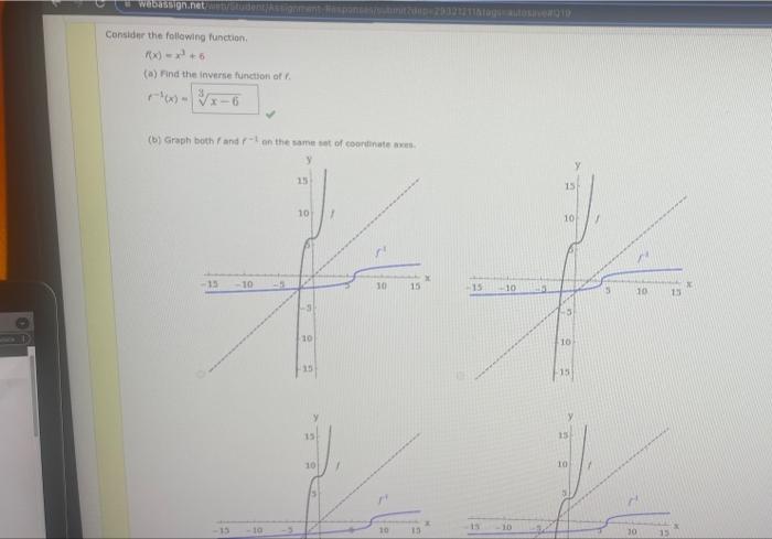 Solved Considne the following function. f(x)=x3+6 (a) Find | Chegg.com