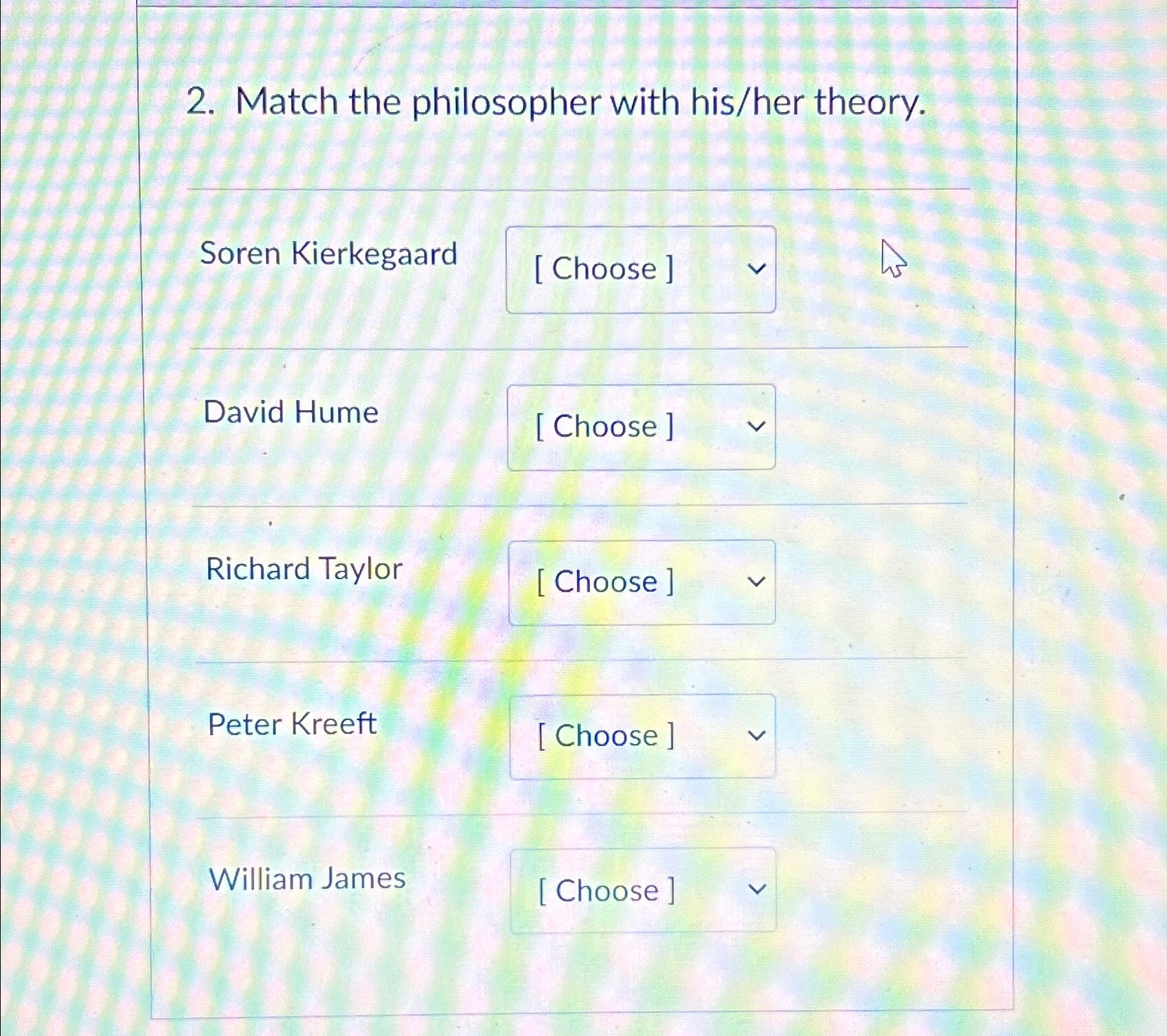 Solved Match the philosopher with his/her theory.Soren | Chegg.com