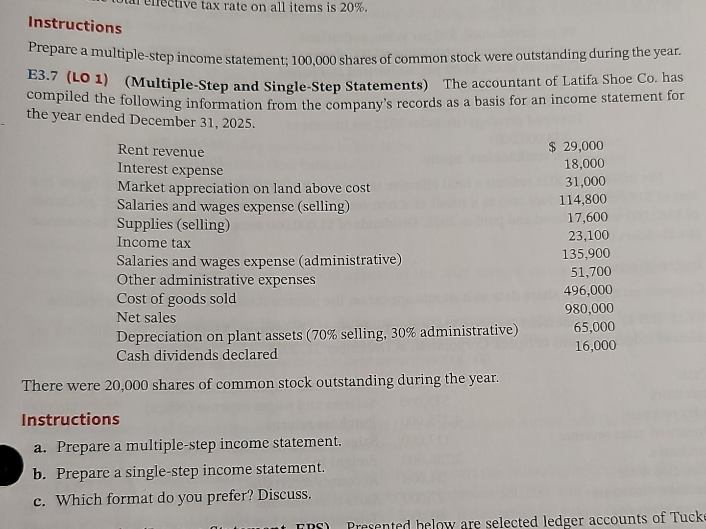 Solved Instructions Prepare a multiple-step income | Chegg.com