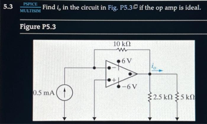 Solved Figure P5.3 Find i, in the circuit in Fig. P5.3 if | Chegg.com