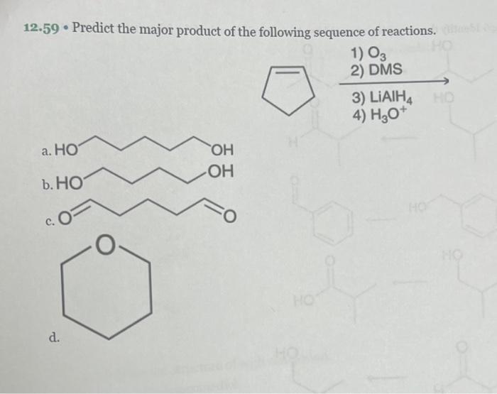 Solved 1259 Predict The Major Product Of The Following 6631