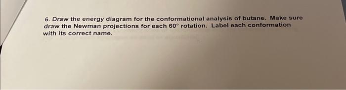 Solved 6. Draw the energy diagram for the conformational | Chegg.com