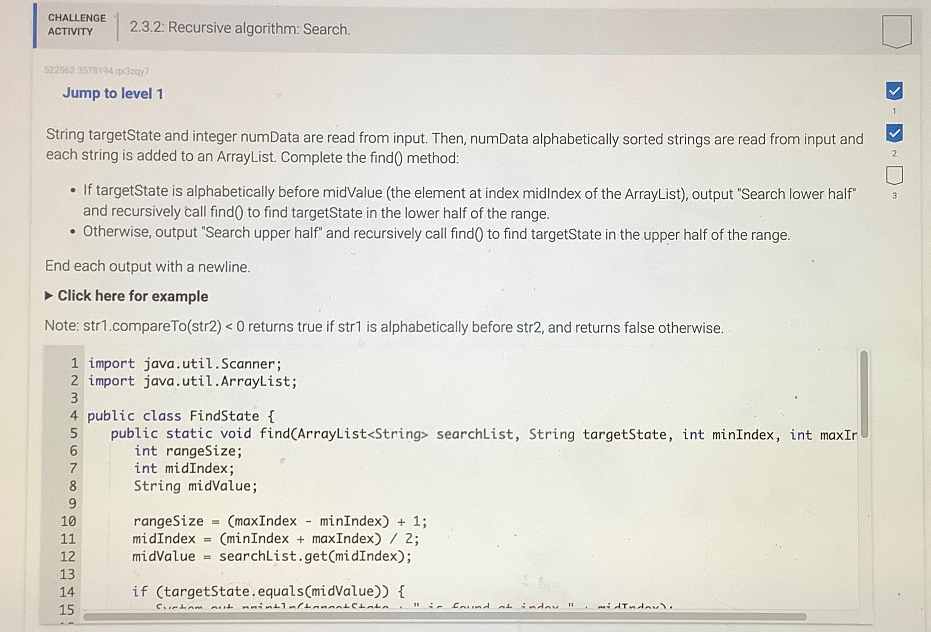 Solved CHALLENGEACTIVITY2.3.2: Recursive algorithm: | Chegg.com